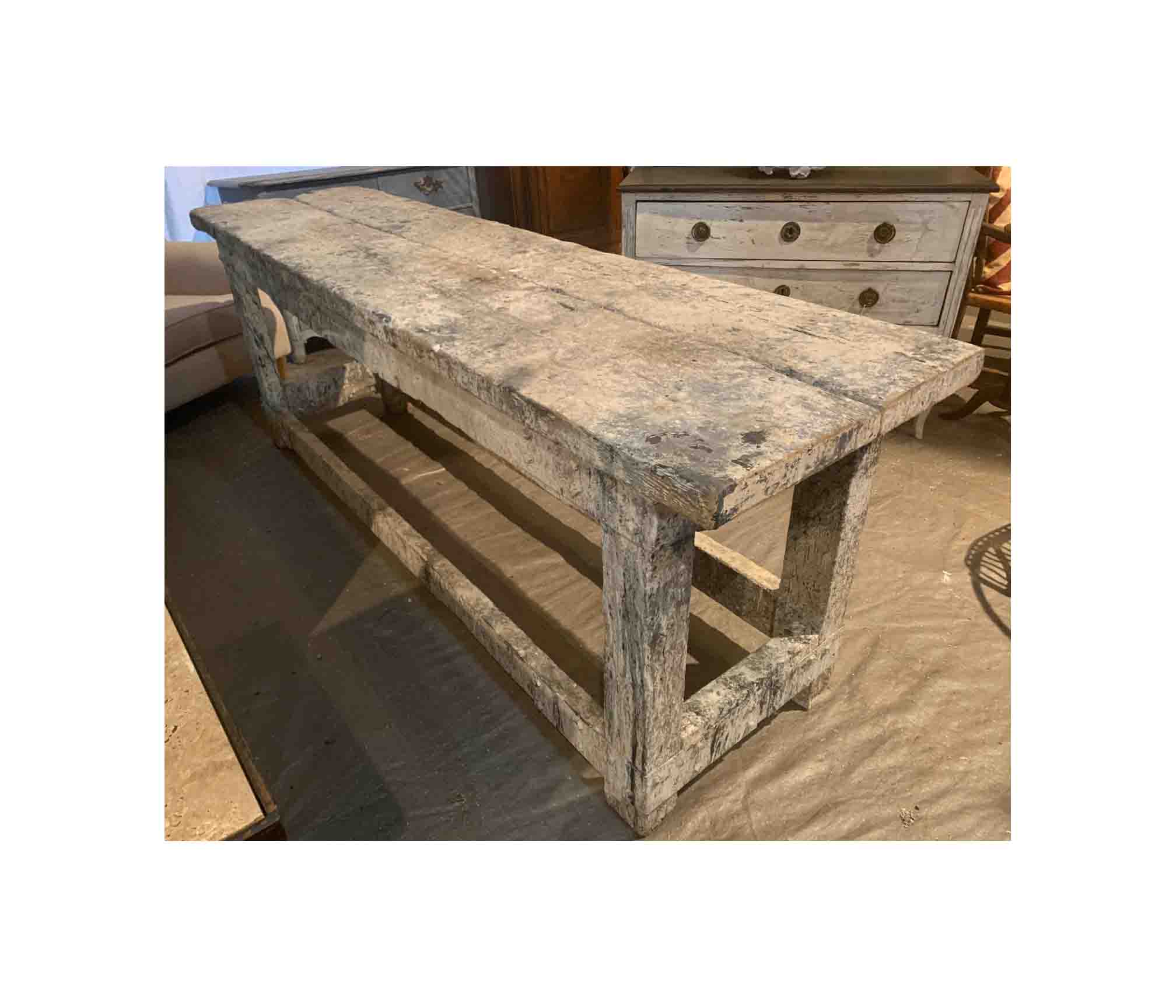 C154 - Original Historic Provincial Worktable, Work Bench, Console ...