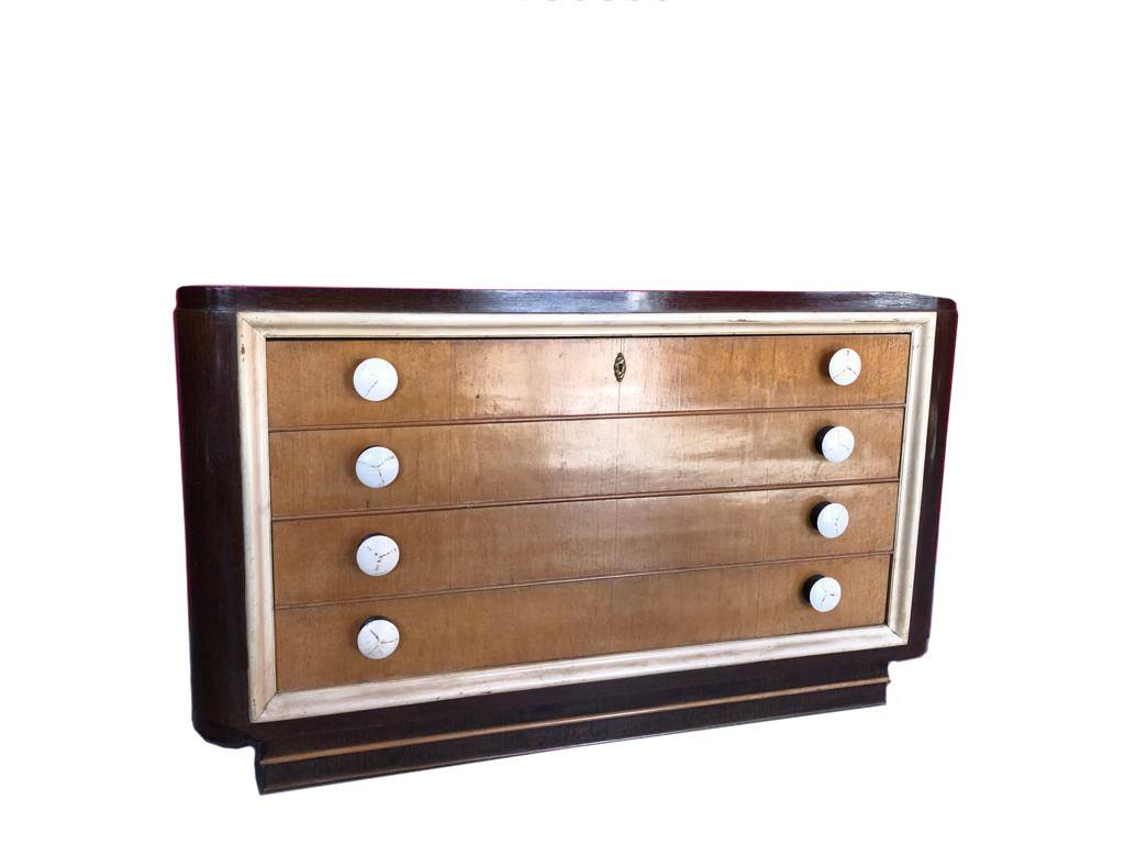 Milano Mid-Century Ebony and Oak Chest of Drawers/Commode | Giana Allen ...